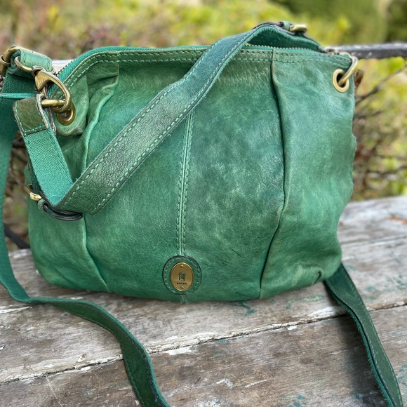 Fossil | Bags | Fossil Green Leather Crossbody Bag | Poshmark